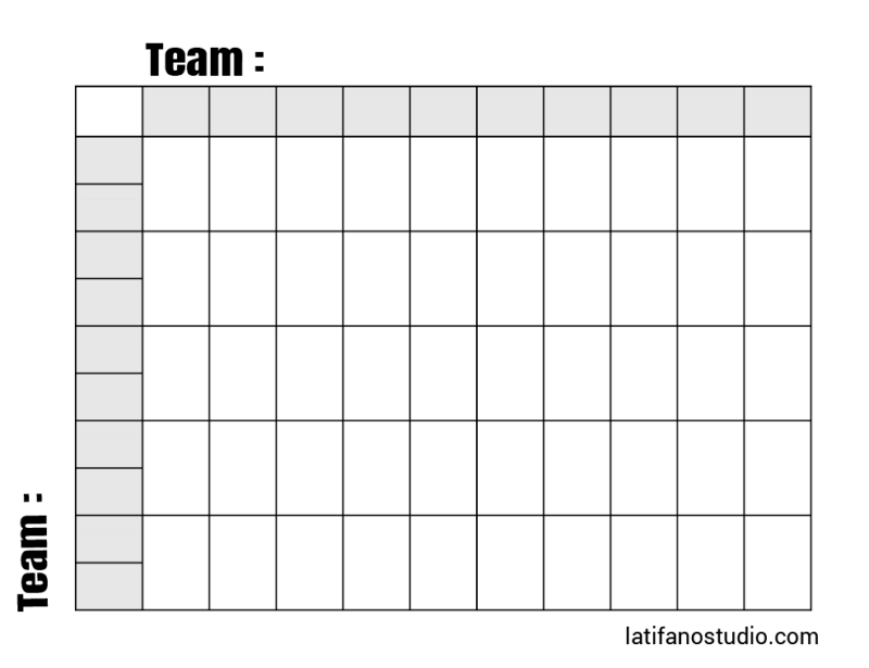 50 square grid free printable PDF - football Squares