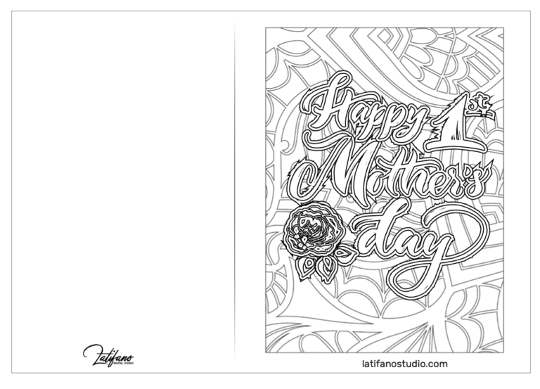 Free Printable mothers day cards to color - Coloring cards