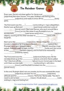 Collection of Free Christmas mad libs printable Instant download