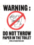 Do not throw paper in the toilet signs free printable